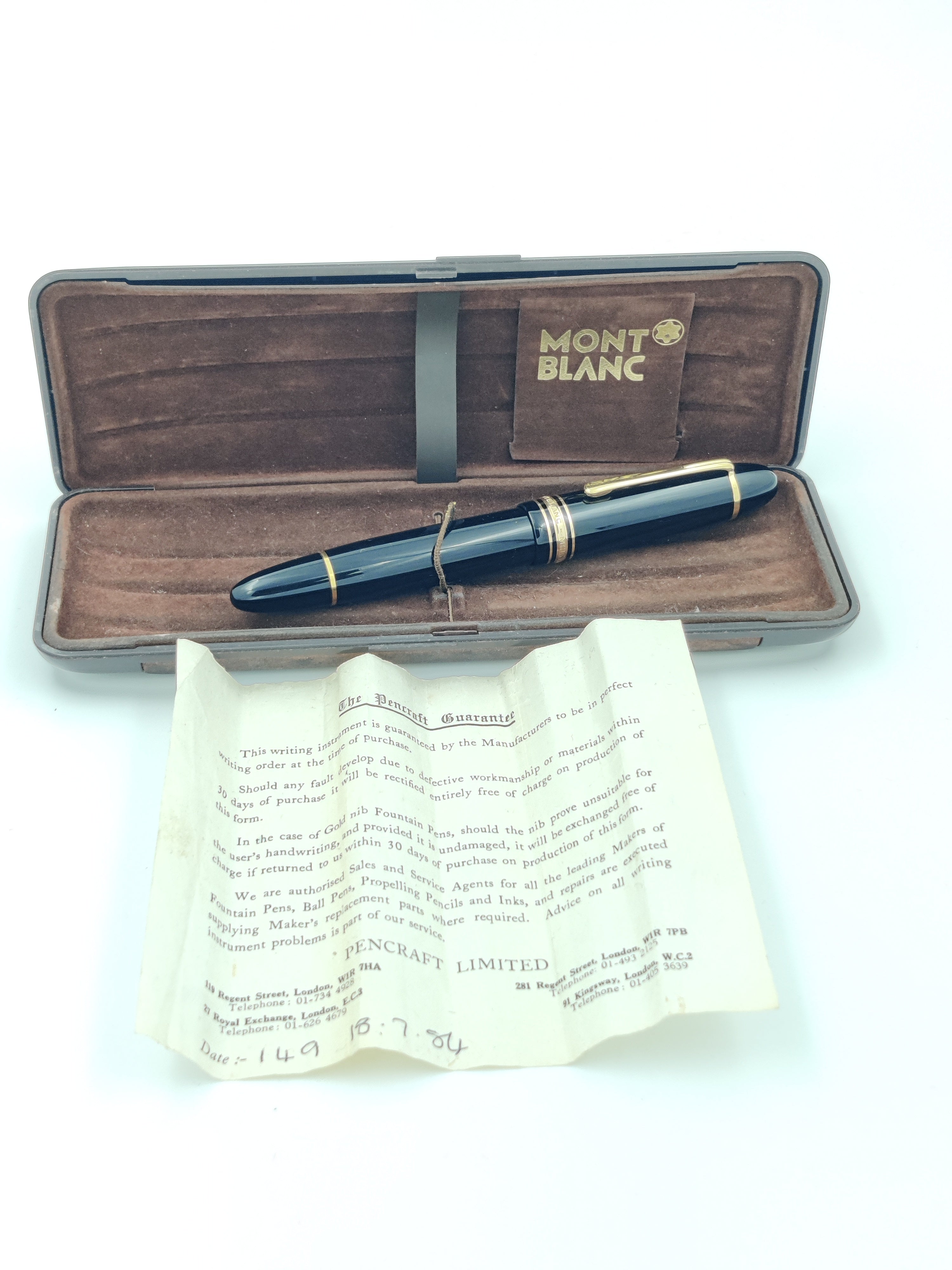 Montblanc 149 Fountain Pen - Vintage 14c with Split Ebonite Feed - NOS ...